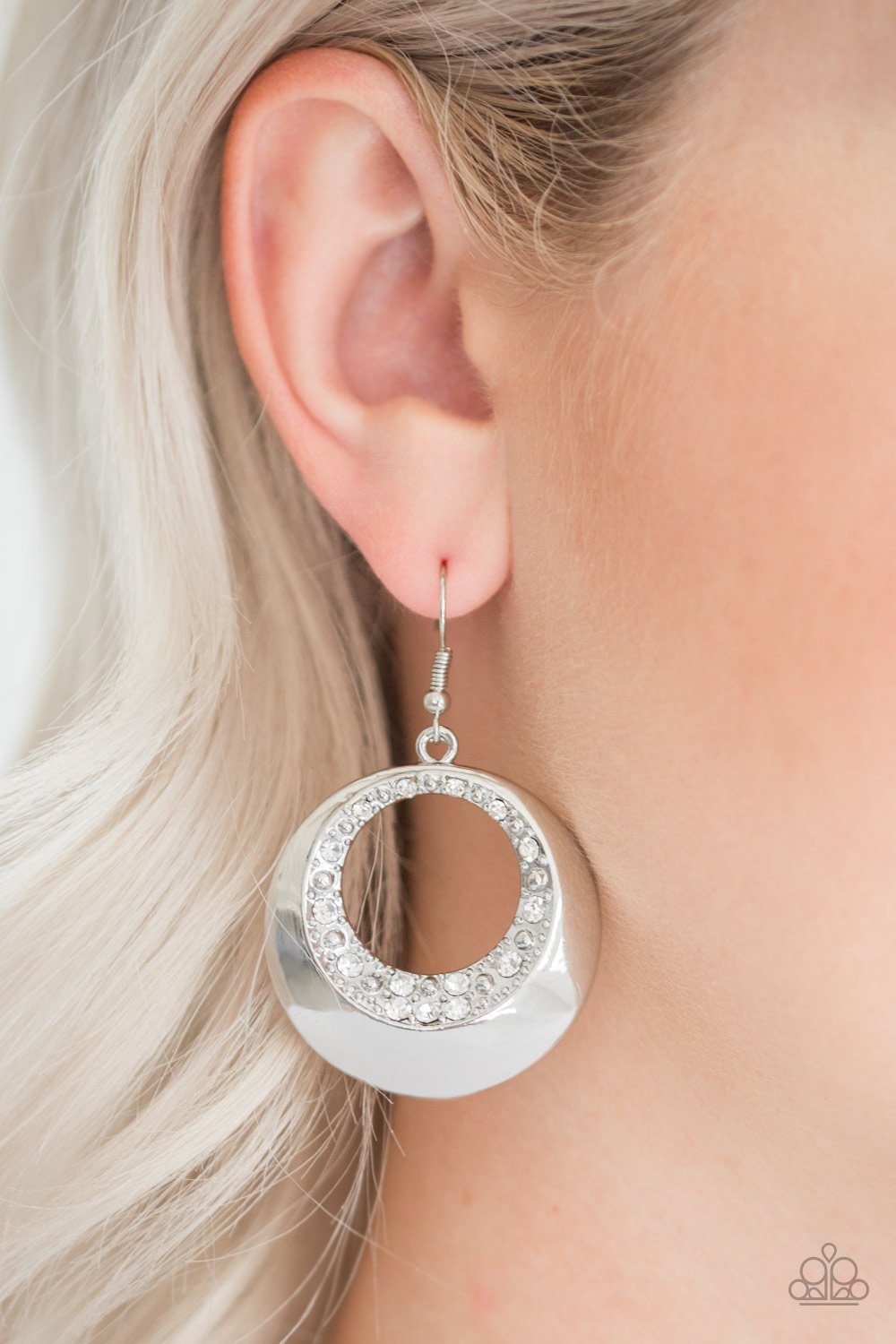Ringed in Refinement - white - Paparazzi earrings – JewelryBlingThing